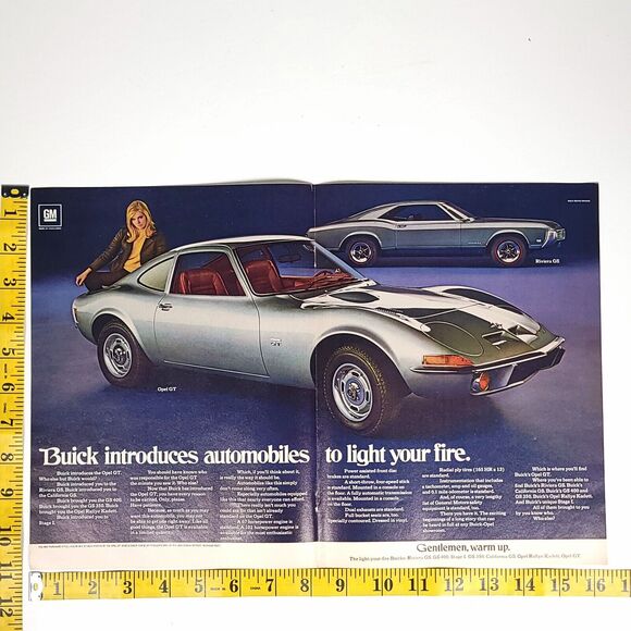 Buick | Accents | Vintage Buick Opel Gt Two Page Full Color Print Ad ...